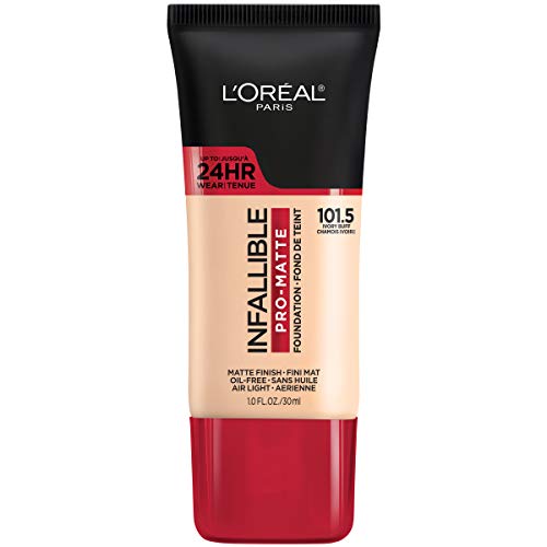 L'Oreal Paris Makeup Infallible Pro-Matte Liquid Longwear Foundation, Ivory Buff 101.5, 1 fl; oz.