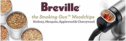 Breville PolyScience BSM600AWC Breville The Smoking Gun Pro Hickory, Mesquite, Applewood, and Cherrywood 4 Piece Woodchip Set, Brown