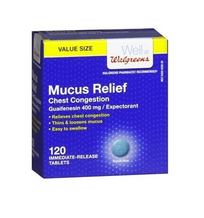 Walgreens Mucus Relief Chest Congestion Immediate-Release Tablets, 120 ea