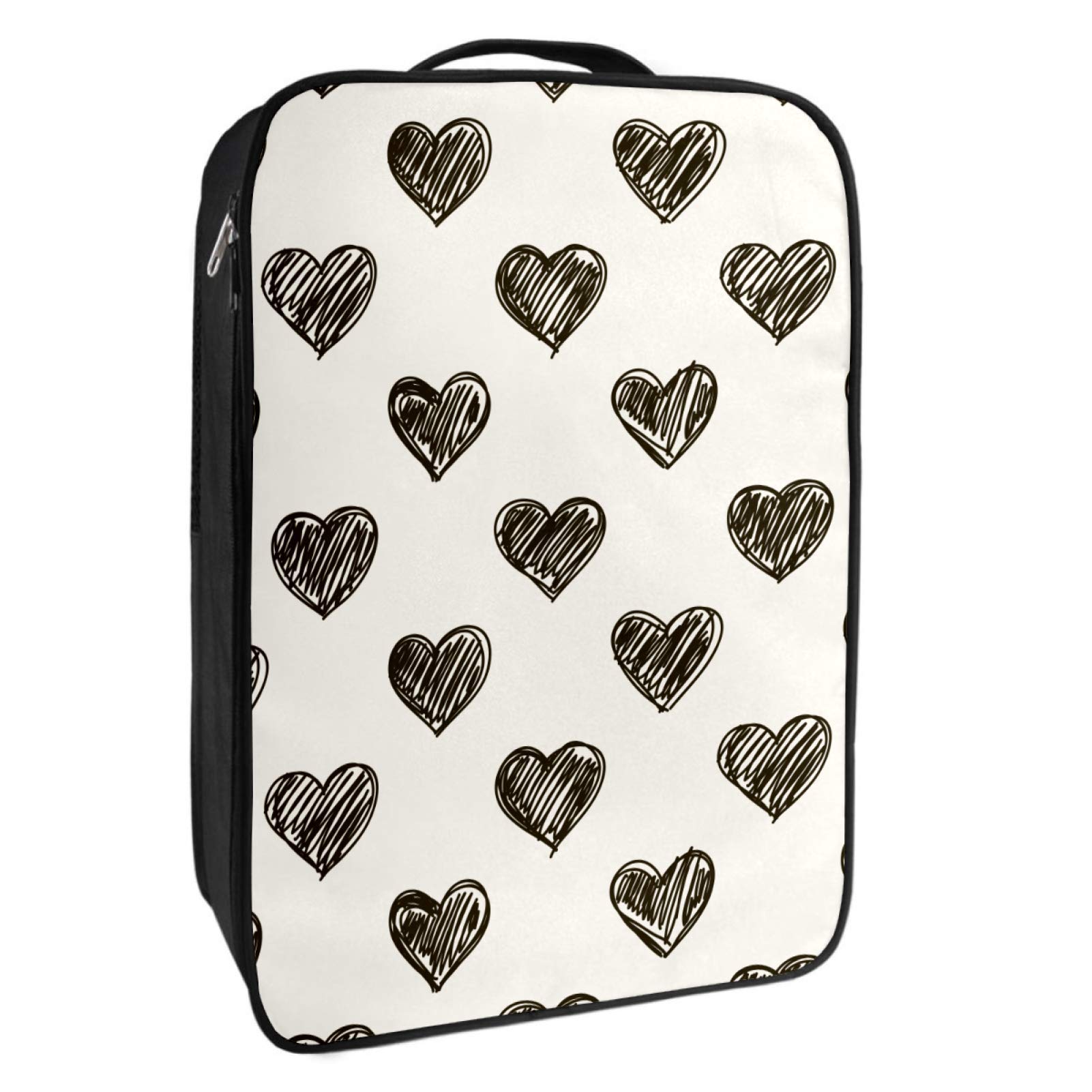 Nanmma Waterproof Shoe Box Bags Pouches Stylish Hand Drawn Hearts for Travel Storage Organizer Bag