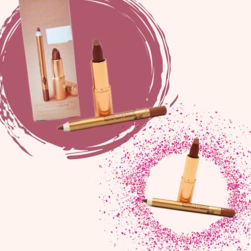 Charlotte Tilbury Mini Pillow Talk Duo Lip Kit Pillow Talk Medium - Travel Size Lip Makeup Set, Mini Lip Cheat Lip Liner and Mini Matte Revolution Lipstick, Long Lasting