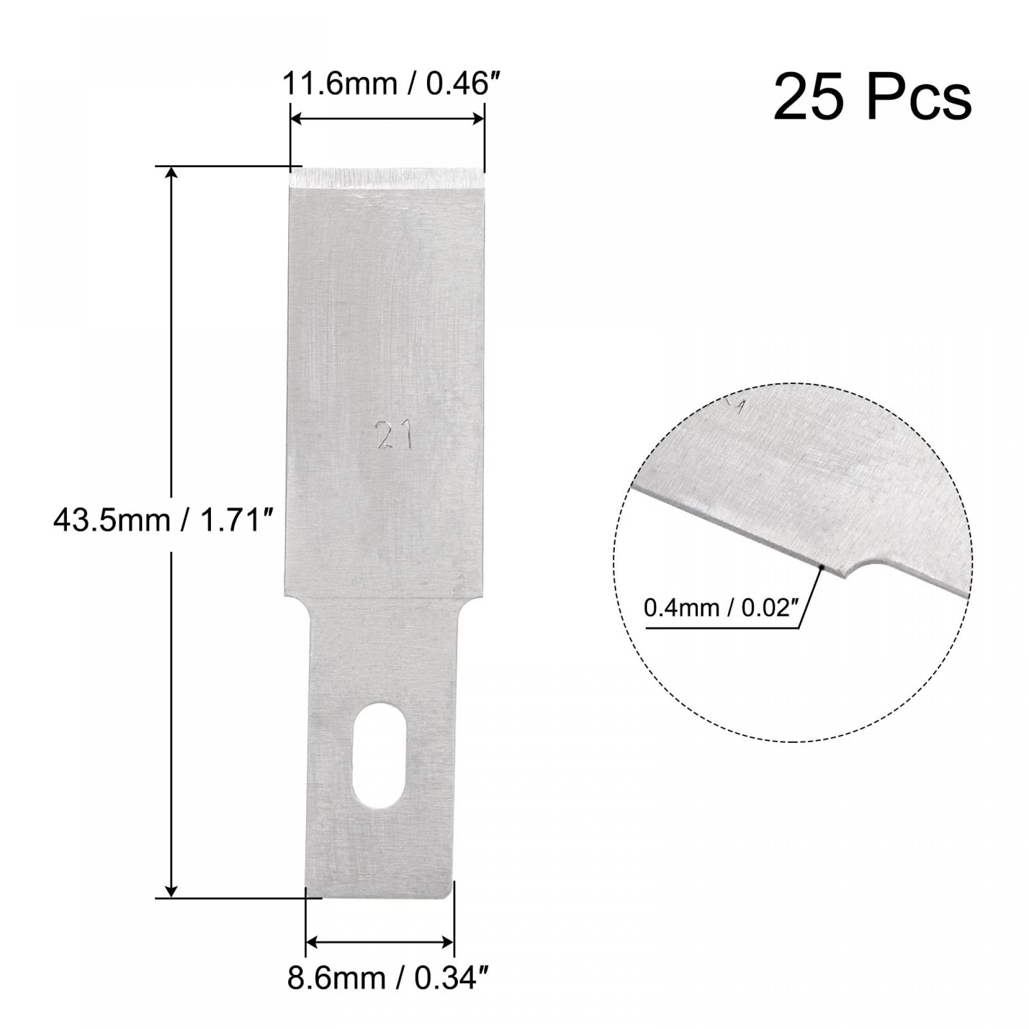 uxcell 25Pcs 43.5x11.6mm Craft Knife Blades, High Speed Steel Hobby Blades Replacement Set Art Blades Carving Tool with Storage Case