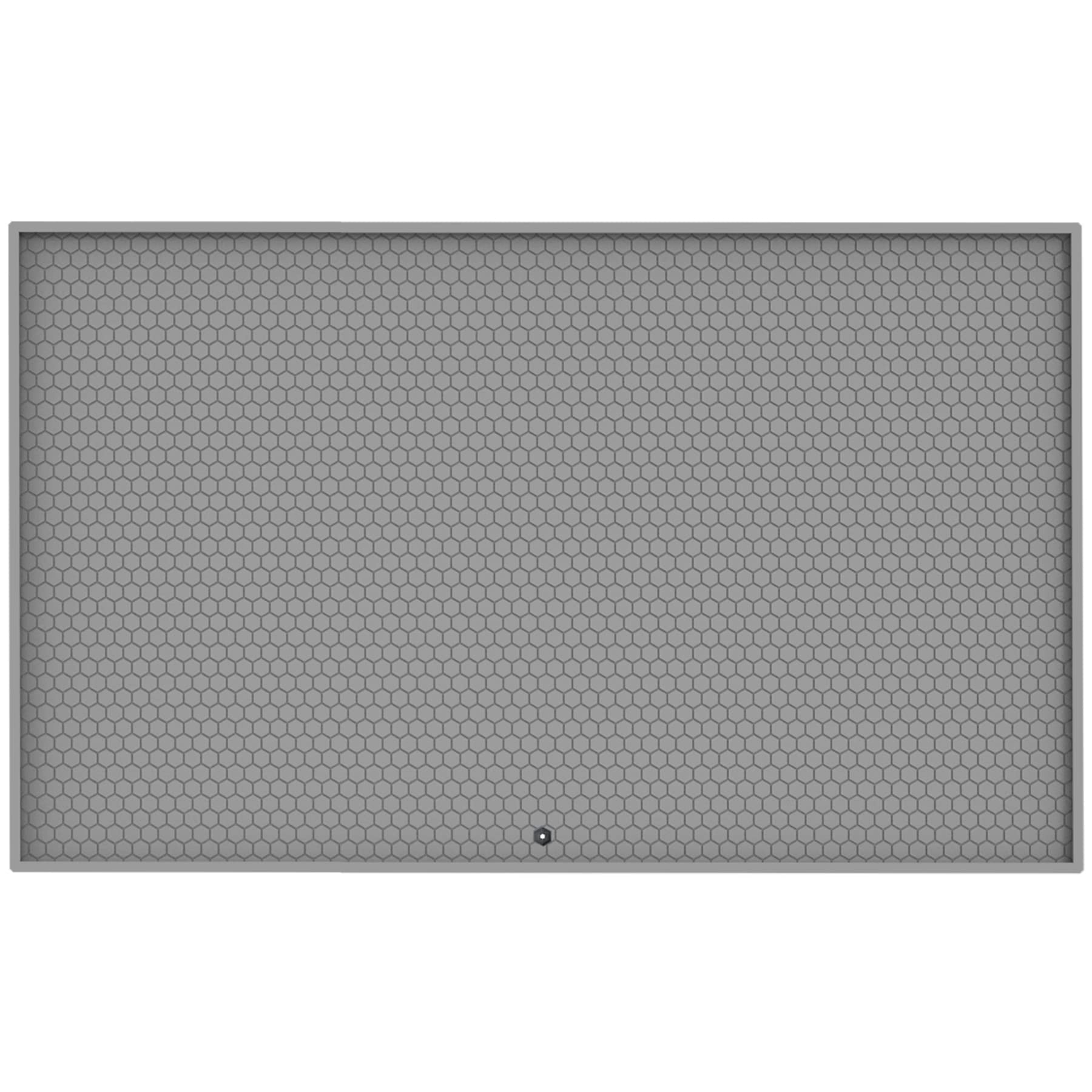 Jifunull Under Sink Mat for Kitchen Cabinet, 34" x 22" Silicone Waterproof Under Sink Tray with Drain Hole, Liner Protector for Kitchen, Bathroom and Laundry Room, Hold Up to 2 Gallons, Grey
