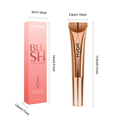 KYDA Blush Beauty Wand, Shimmer Face Blush with Cushion Applicator, Natural Pearl Finish, Silky Smooth Creamy Formula, Lightweight Blendable Blush Rouge Stick, by Ownest Beauty-Pearl Pink
