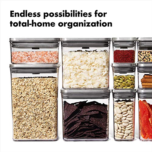 OXO Steel POP Small Square Container - 0.4 Qt for Dried Herbs and More