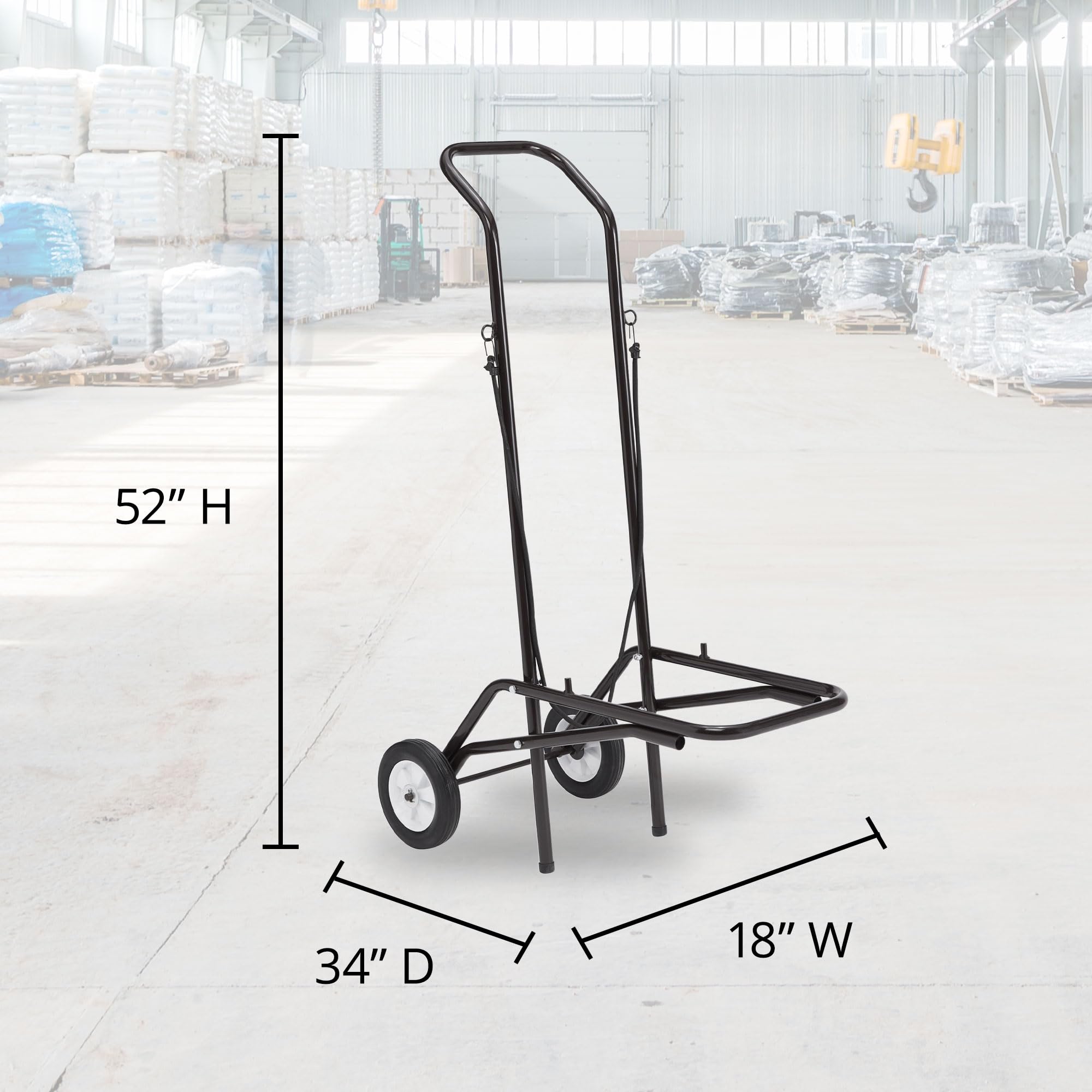 National Public Seating Powder Coated Steel Dolly for 9000 Chair - Dark Brown