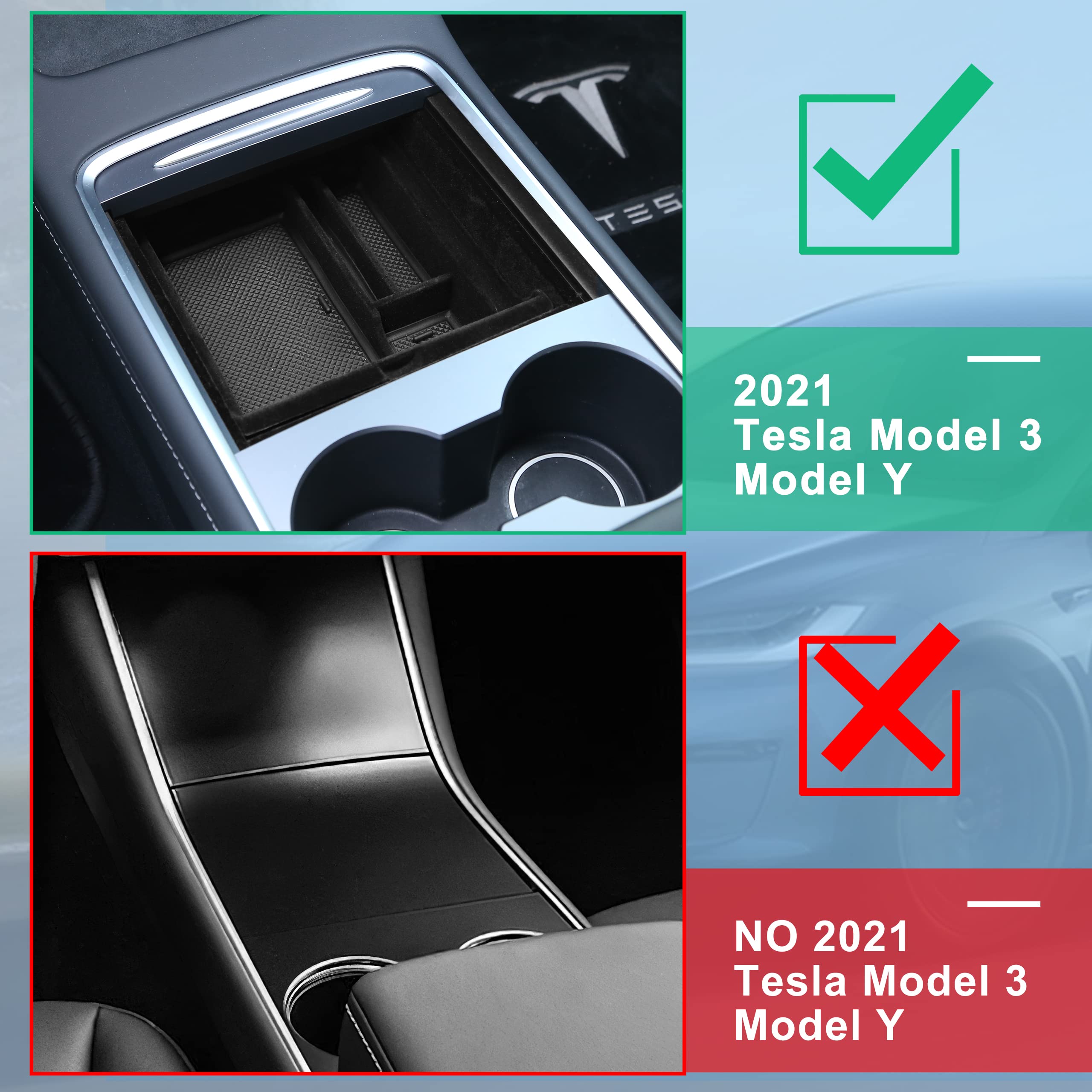 XINTUO (5 Pack 3PC Upgraded Center Console Organizer Tray Compatible for 2023 2022 2021 Tesla Model 3 Model Y Accessories Armrest Hidden Drawer Storage Box 1PC Cup Holder 1PC Armrest Cover Whiteg
