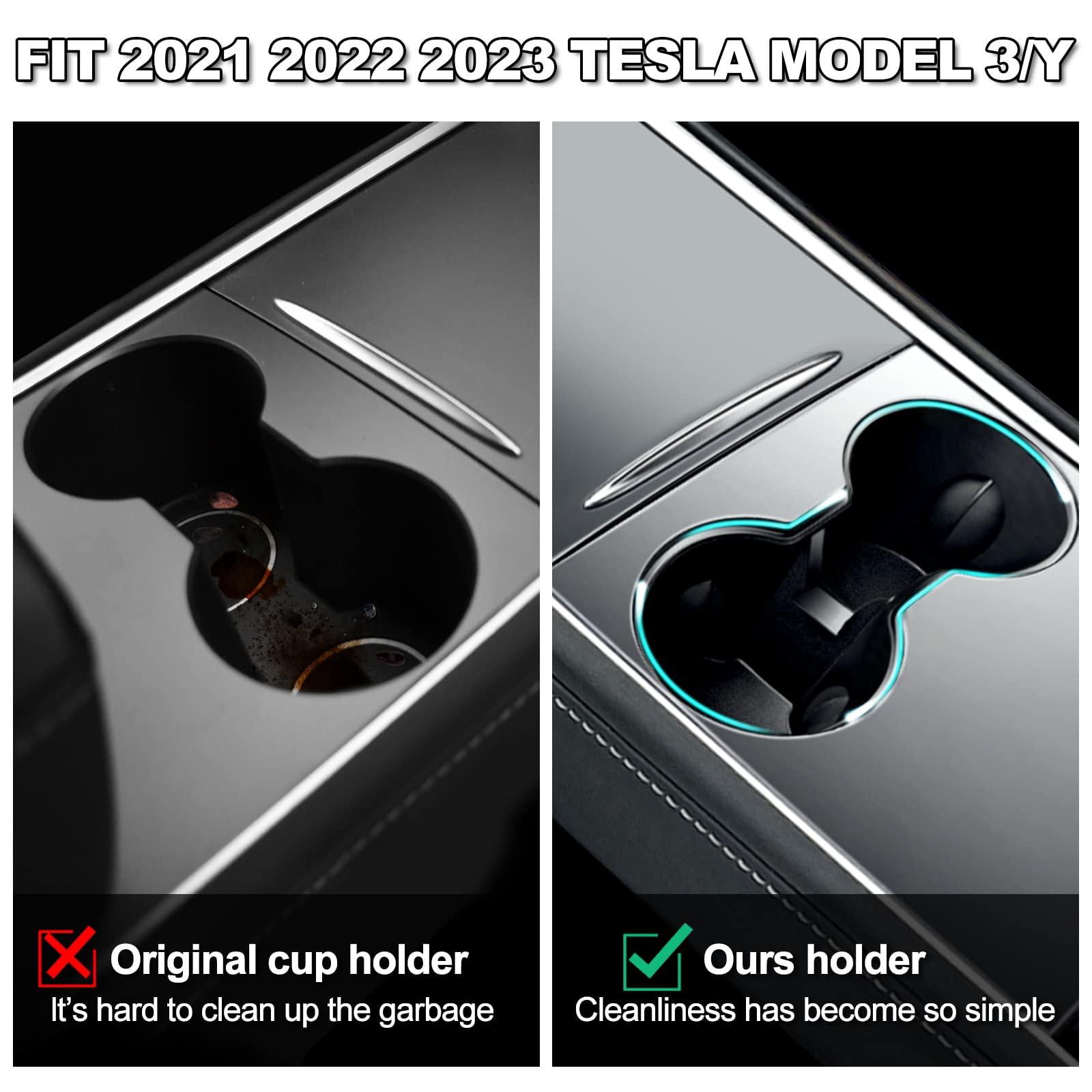 XINTUO (5 Pack 3PC Upgraded Center Console Organizer Tray Compatible for 2023 2022 2021 Tesla Model 3 Model Y Accessories Armrest Hidden Drawer Storage Box 1PC Cup Holder 1PC Armrest Cover Whiteg