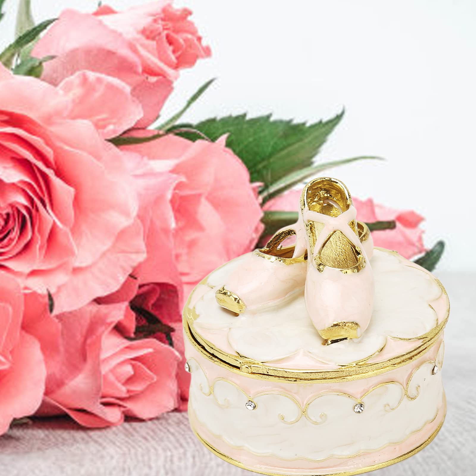 MINGZHE Jewelry Box Ballet Shoes Trinket Boxes Ring Holder Box Jewelry Organizer Box for Stud Earrings, Rings, Necklaces, Bracelets