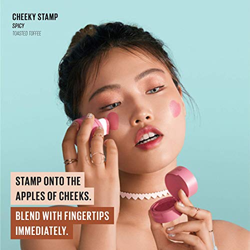 Kaja Blush - Cheeky Stamp | 7 Shades, Buildable & Blendable Shade with Heart-shaped Applicator, Sunkissed Finish, 07 Spicy, 0.17 Oz