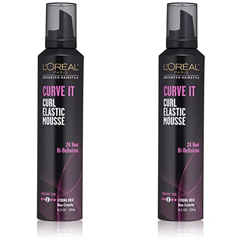 L'Oréal Paris Advanced Hairstyle CURVE IT Curl Elastic Mousse, 8.3 oz. (Pack of 2)