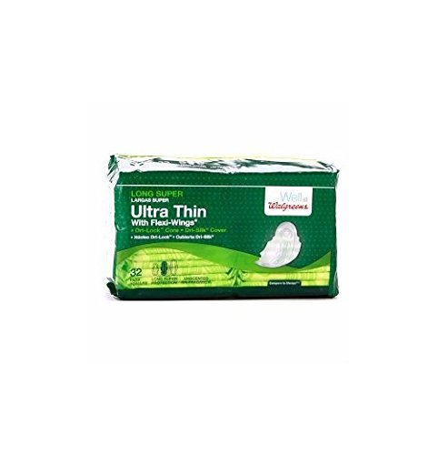 Walgreens Ultra Thin Pads with Flexi-Wings, Long Super, 32 ea