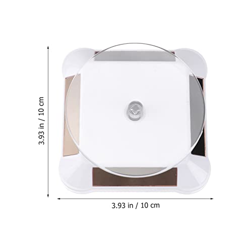 Housoutil Mobile Holder Solar Rotating Display Stand, 10cm/ Load 500g Rotating Turntable Stand for Jewelry Watch Mini Model- White Bracelets Holder