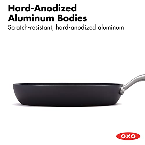 OXO Professional Hard Anodized PFAS-Free Nonstick, 8" Frying Pan Skillet, Induction, Diamond reinforced Coating, Dishwasher Safe, Oven Safe, Black