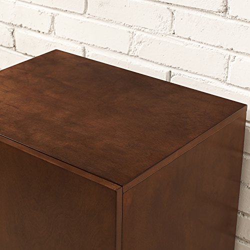 Crosley Furniture Everett Player Stand with Storage for Vinyl Records, Mahogany