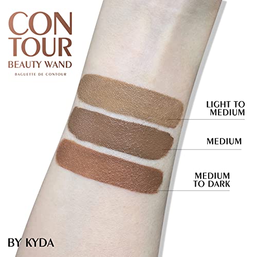 KYDA Contour Beauty Wand, Liquid Face Concealer Contouring with Cushion Applicator, High Coverage Natural Matte Finish, Lightweight Blendable Super Silky Cream Contour Stick, by Ownest Beauty-Medium