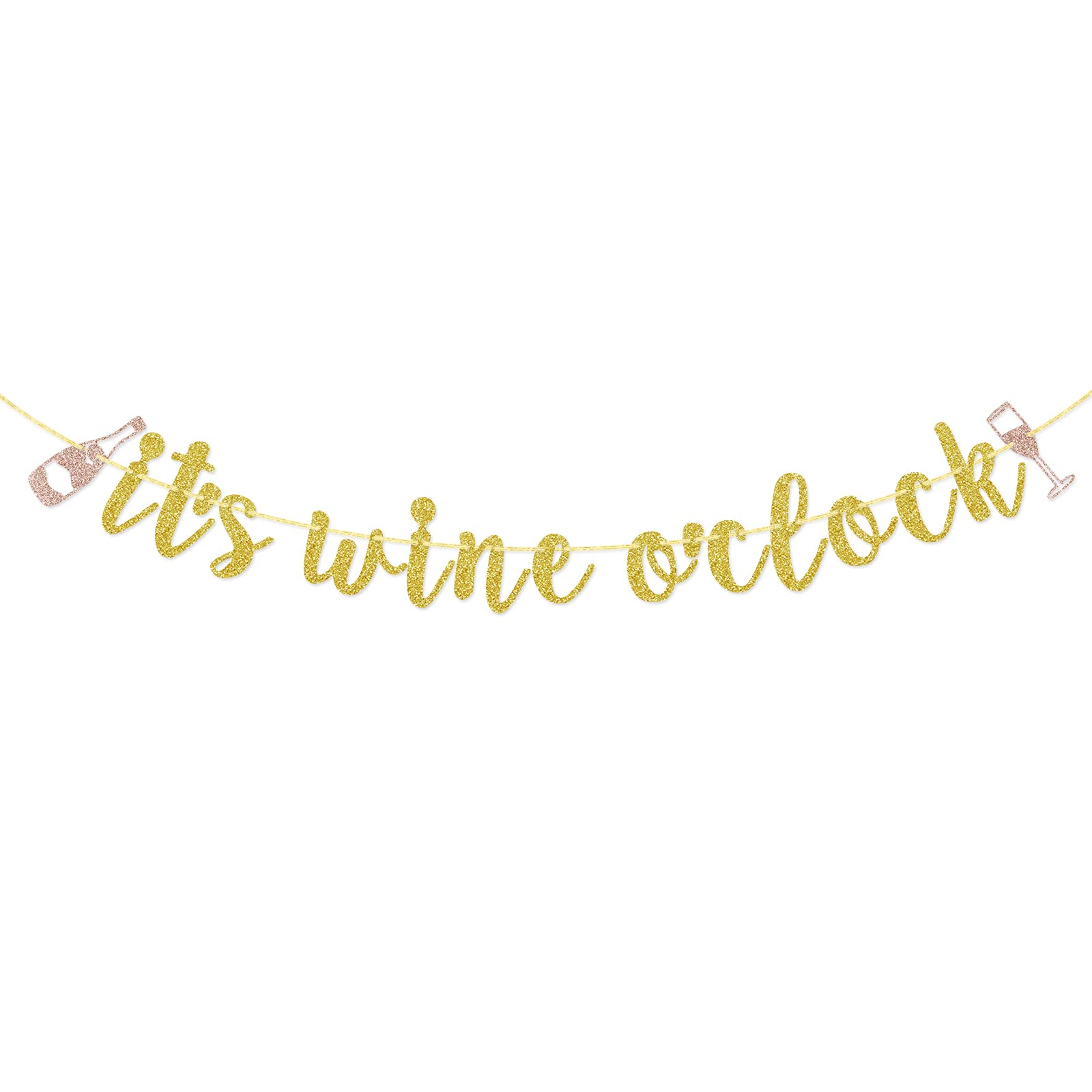 It's Wine O'Clock Banner, Bachelorette, Girl's Weekend, Women's Birthday Party Banner, Wine Themed Party Decor