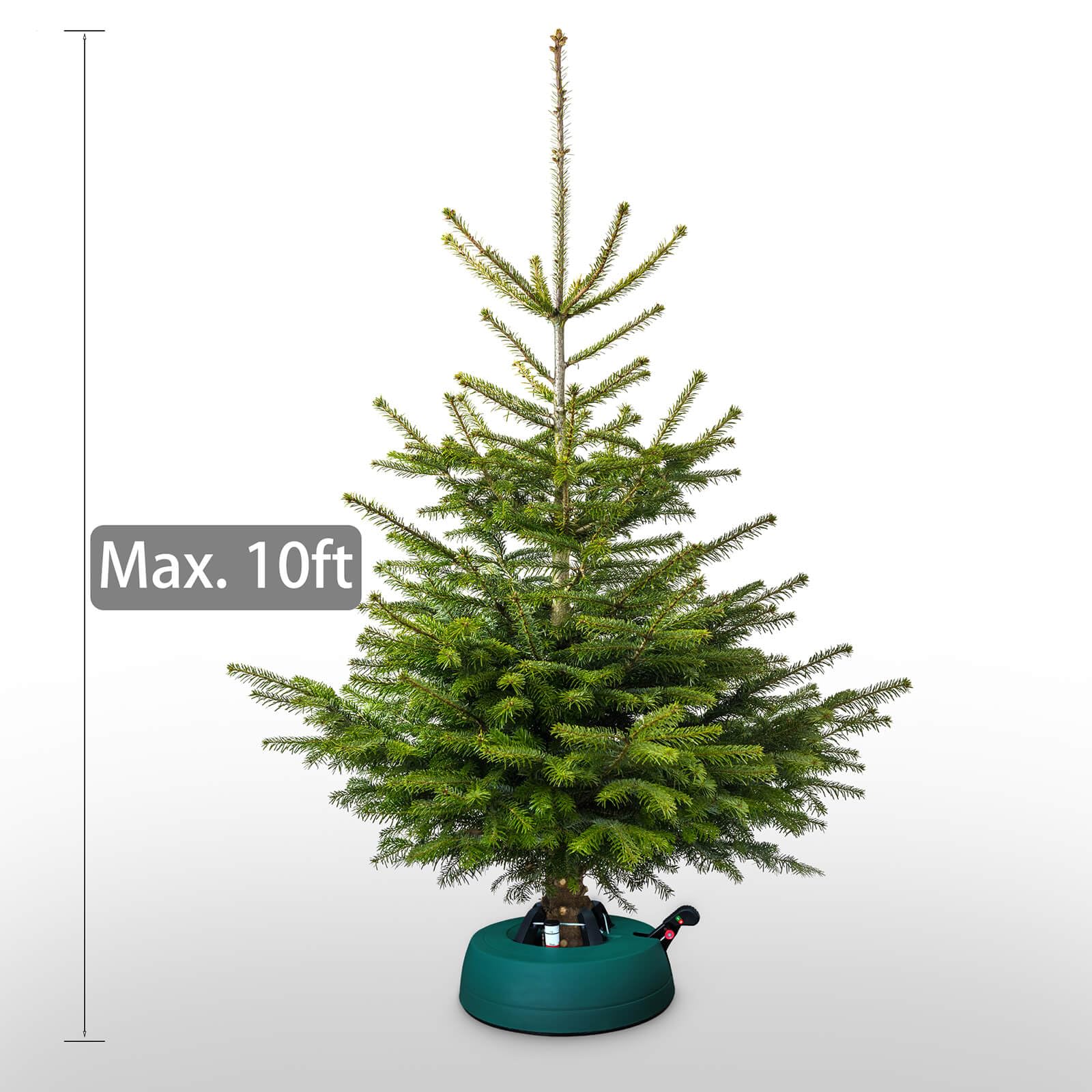 Leejec Christmas Tree Stand with Water Reservoir, Fast Clamped 10 Ft Real Tree with 5.5" Diameter, Water Level Indicator Equipped, No Assembly Required