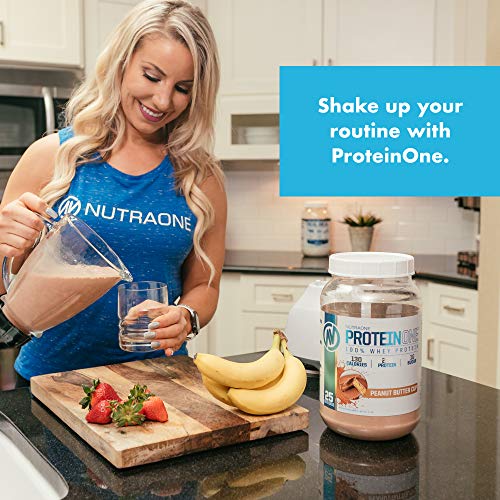 NutraOne ProteinOne Whey Protein Promote Recovery and Build Muscle with a Protein Shake Powder for Men & Women (Chocolate PB Cup - 2 LB)