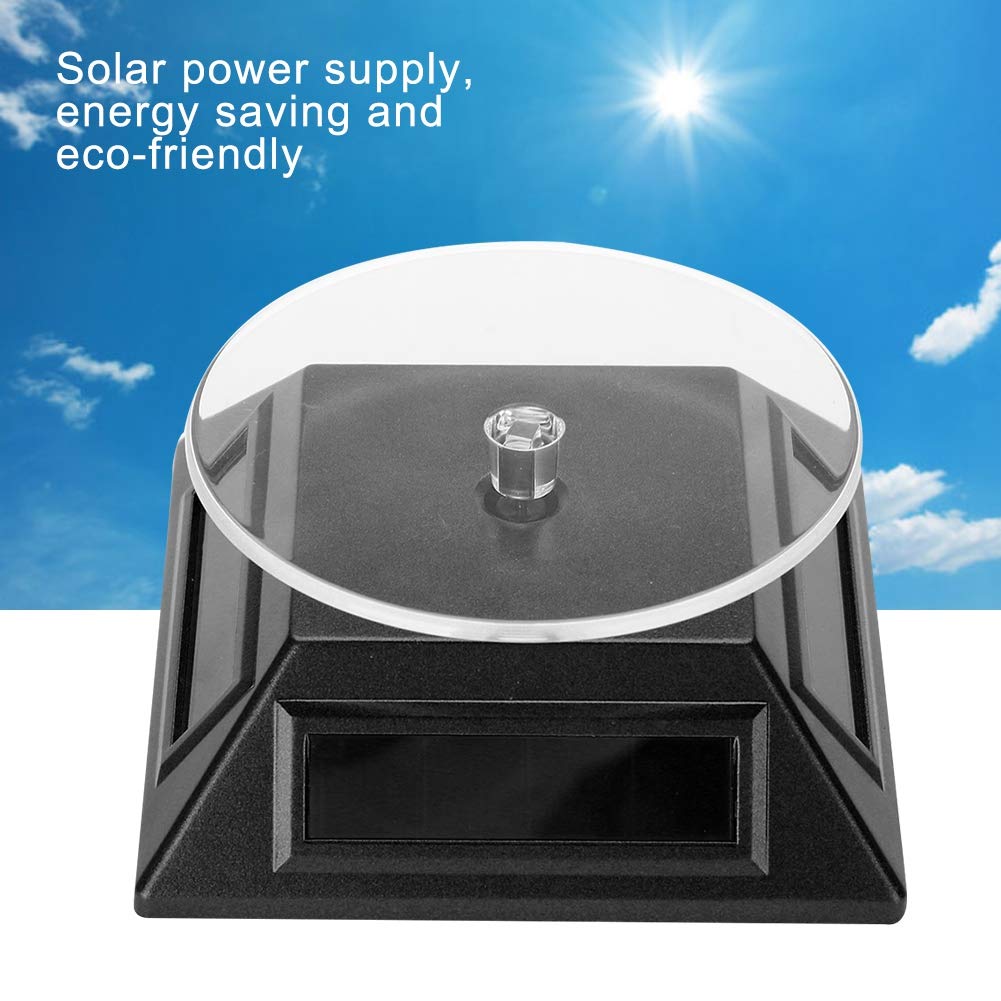 Antilog Jewelry Display Stand, Solar Showcase 360 Degrees Turntable Rotating Watch Phone Jewelry Organizer Display Stand(Black)