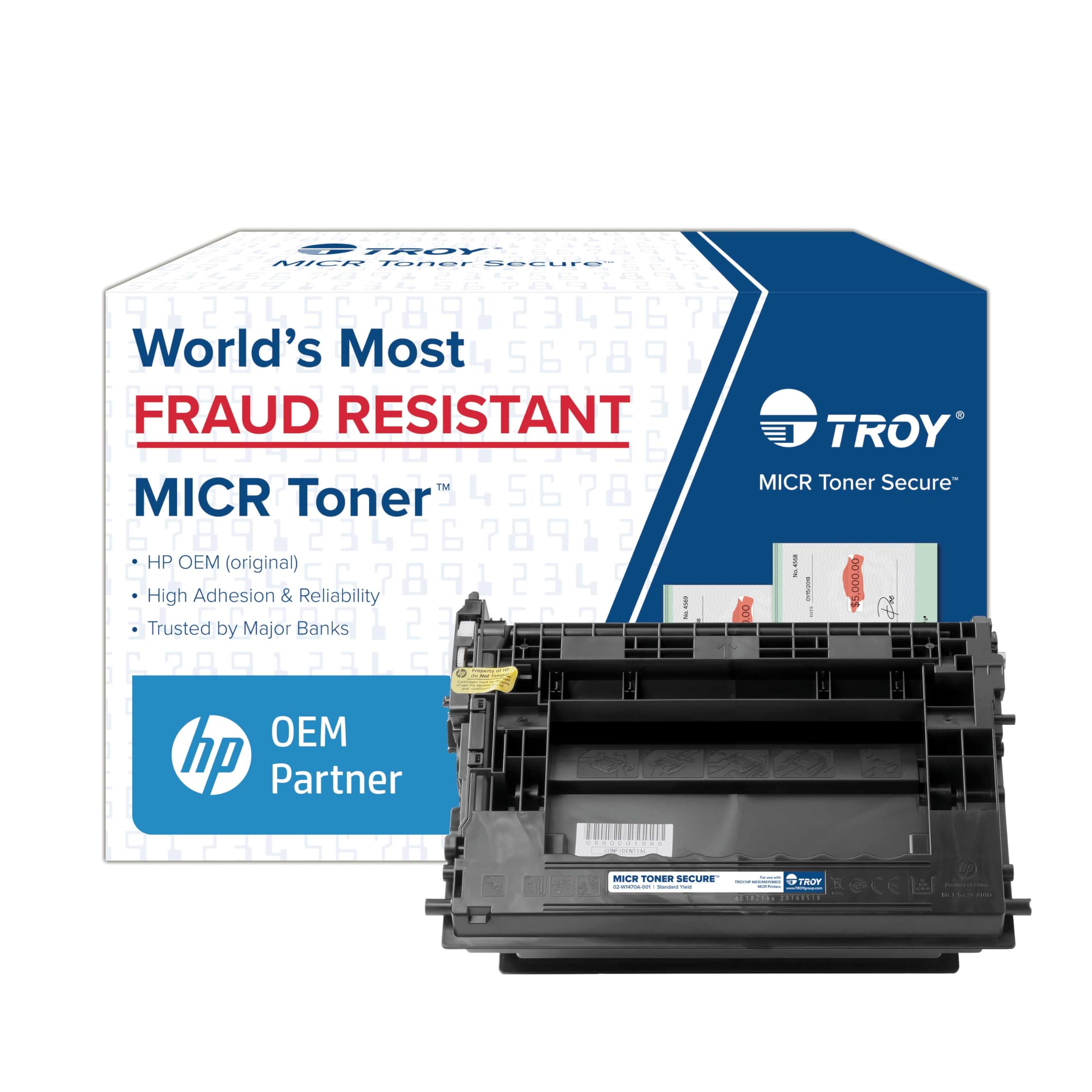 TROY M610, 611, 612 MICR Toner Cartridge (10,500 Yield) (Compatible with HP (70A) Laserjet M610, 611, 612 Printers)