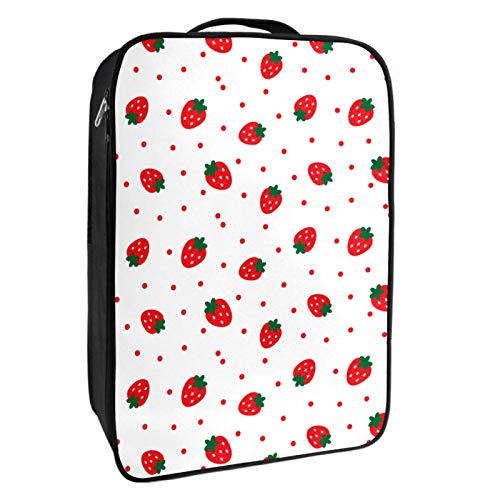 Nanmma Waterproof Shoe Box Bags Pouches Red Strawberry for Travel Storage Organizer Bag