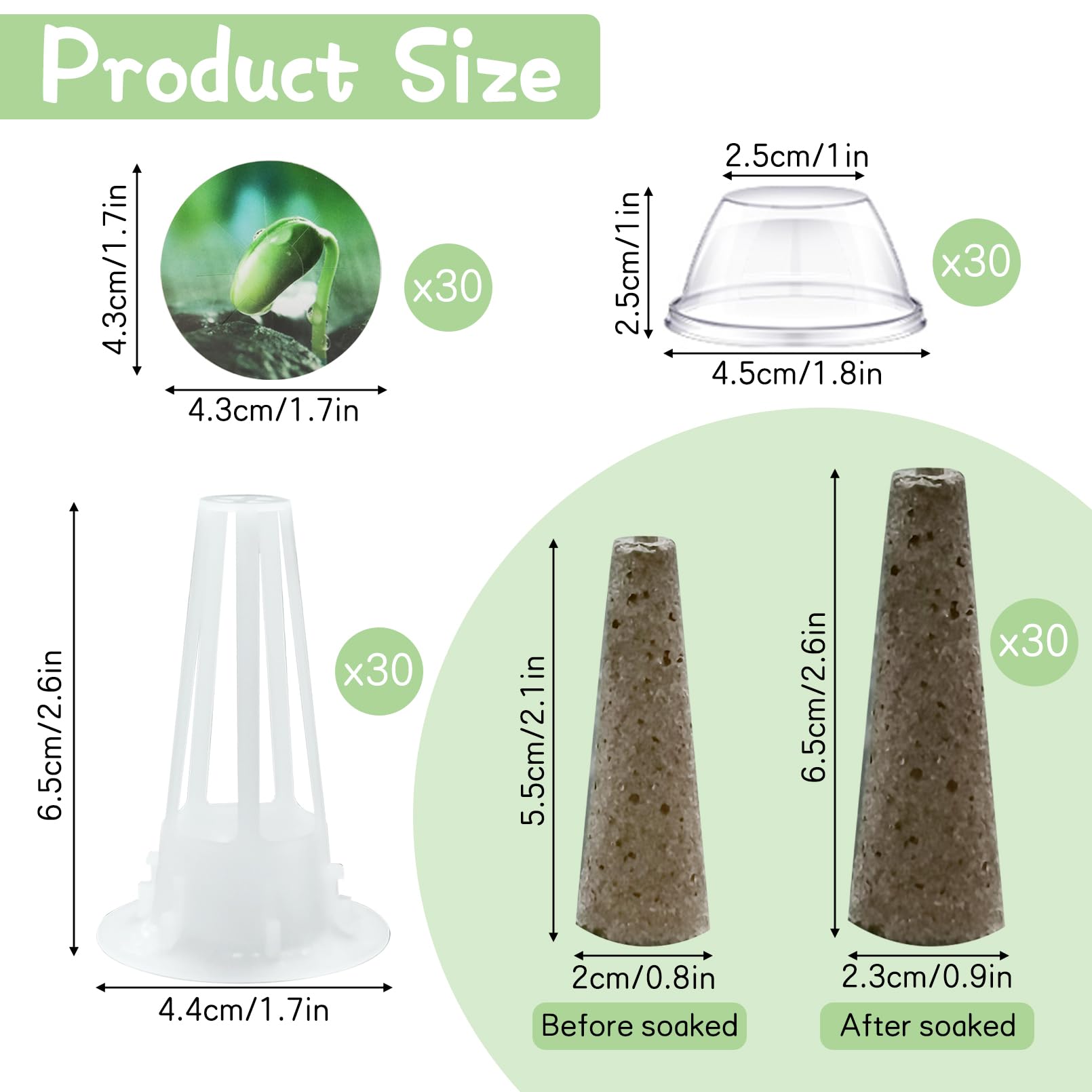 120pcs Seed Pod Kit for Aerogarden Hydroponics Garden Accessories for Starting System Grow Anything Kit with 30 Grow Sponges, 30 Grow Baskets, 30 Grow Domes,30 Pod Labels Compatible