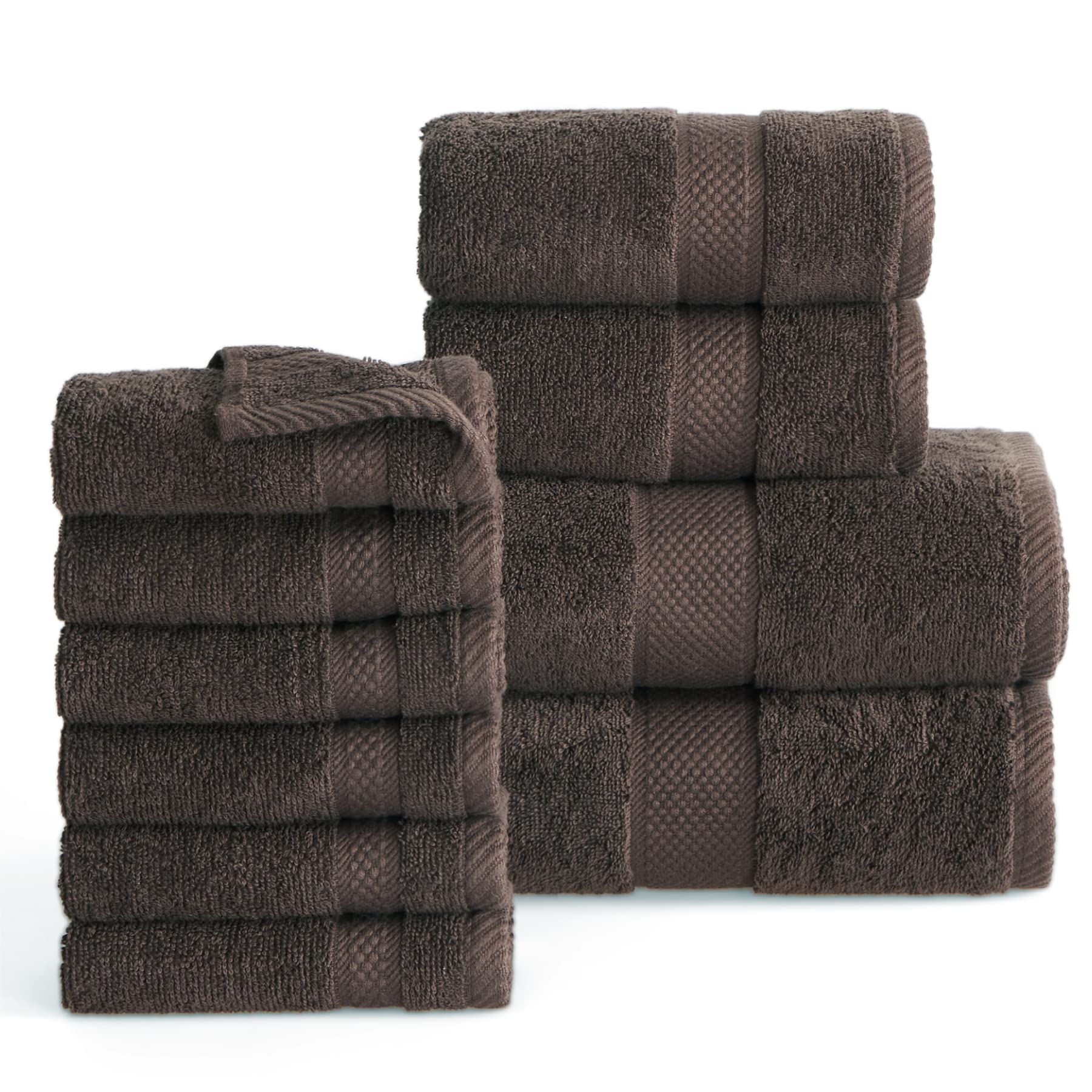 BEDSURE White Bath Towels Set for Bathroom - 2 Bath Towels, 2 Hand Towels, 6 Washcloths, Cotton Hotel Quality Absorbent 10 Pack Bath Linen Towel Sets