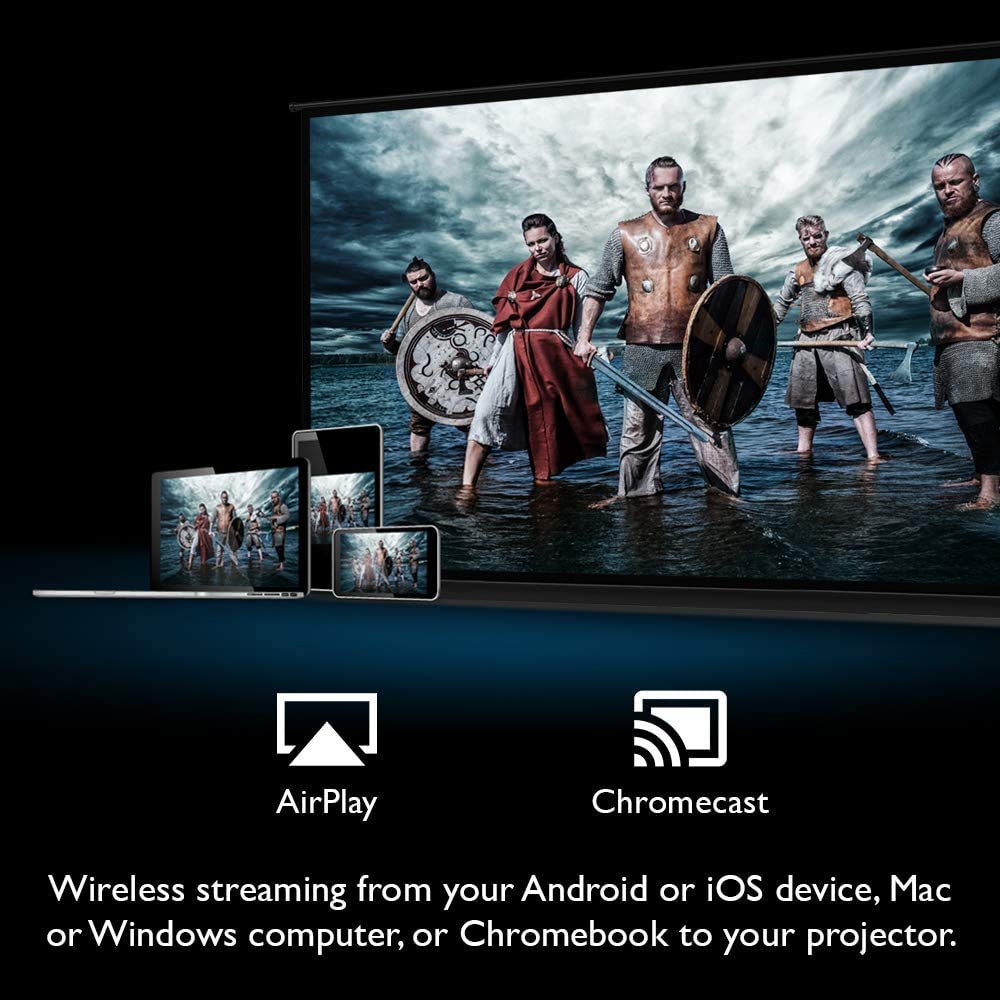 BenQ HT3550i True 4K Smart Home Theater Projector powered by Android TV - Google Play - Wireless Projection - HDR-PRO - 95 percent DCI-P3, 100 percent Rec709 - Lens shift (Renewed)