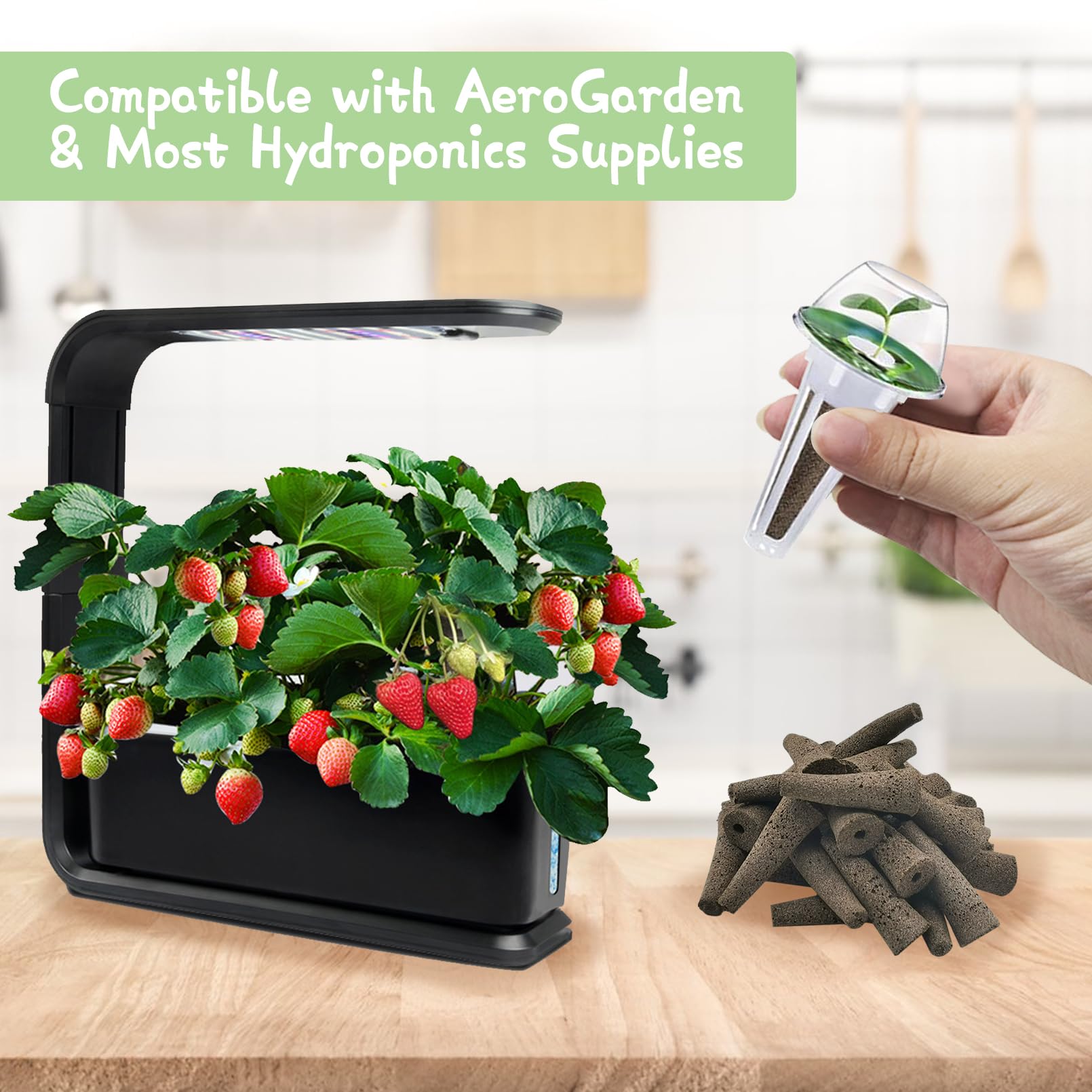 120pcs Seed Pod Kit for Aerogarden Hydroponics Garden Accessories for Starting System Grow Anything Kit with 30 Grow Sponges, 30 Grow Baskets, 30 Grow Domes,30 Pod Labels Compatible