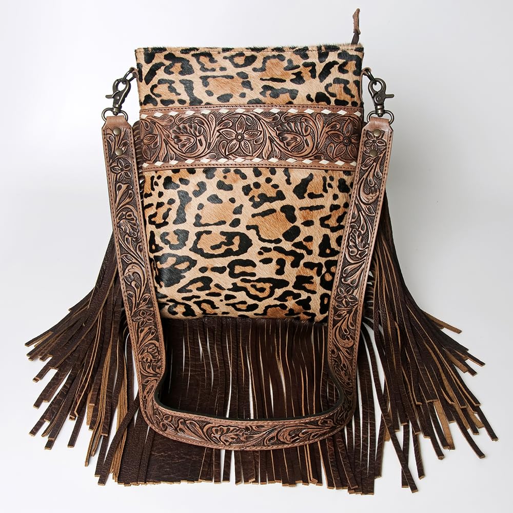 American Darling Messenger Hand Tooled Hair On Genuine Leather Western Women Bag Handbag Purse | Cute Messenger Bag | Leather Messenger Bag | Messenger Purse
