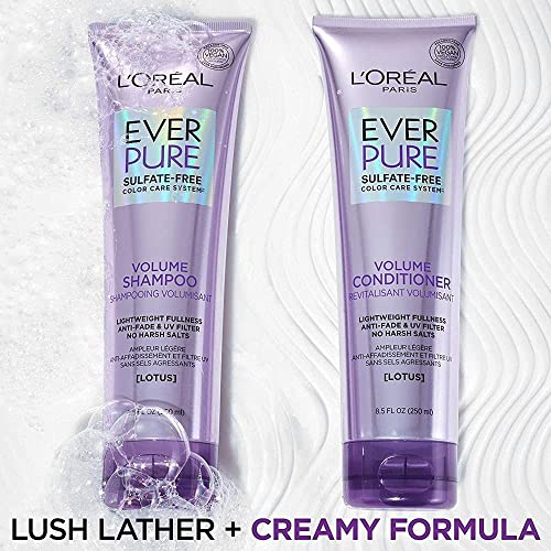 L'Oreal Paris EverPure Volume Sulfate Free Shampoo and Conditioner for Color-Treated Hair, 8.5 Ounce (Set of 2)