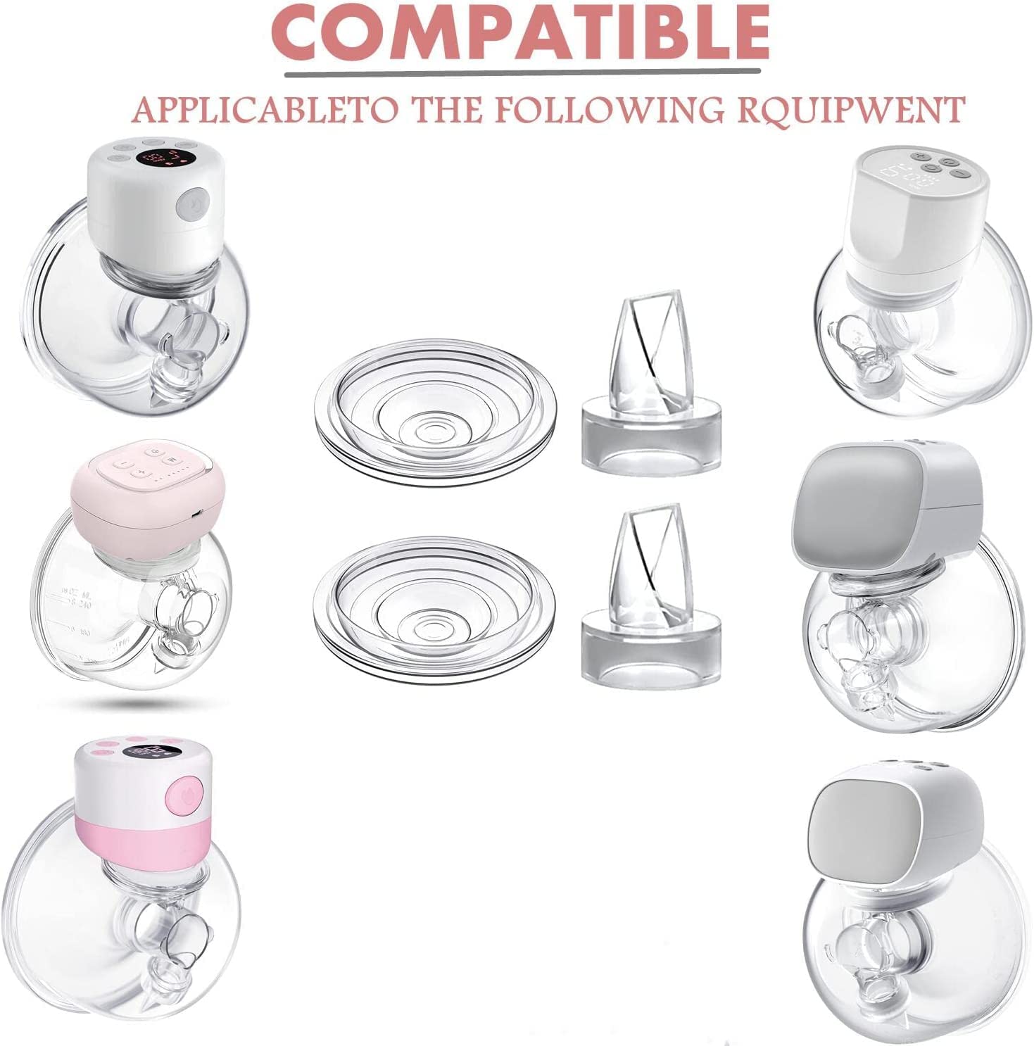 NAGRAN Duckbill Valves & Silicone Diaphragm for S9/S10/S12,Wearable Breast Pump Universal Duckbill Valve and Silicone Diaphragm Accessories (4 Piece Set)