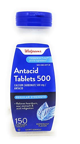 Walgreens Antacid Regular Strength, 150 count, Peppermint