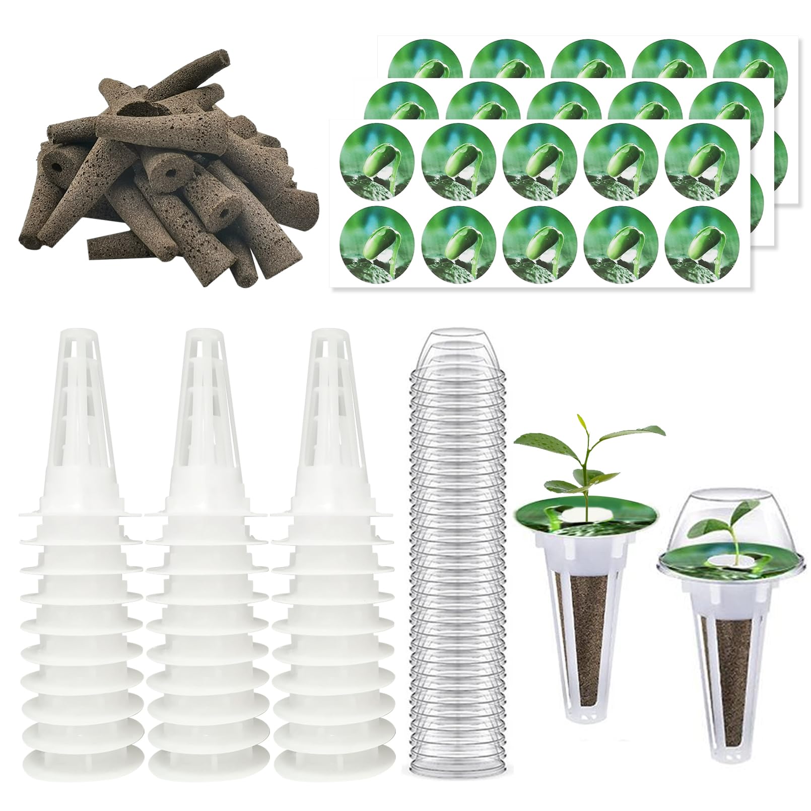 120pcs Seed Pod Kit for Aerogarden Hydroponics Garden Accessories for Starting System Grow Anything Kit with 30 Grow Sponges, 30 Grow Baskets, 30 Grow Domes,30 Pod Labels Compatible