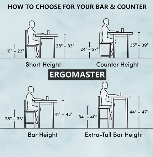 ERGOMASTER Dark Brown 2PCS Swivel Counter Height Barstool 29 Inch Seat Height Bar Chair Bar Stool (Set of 2)
