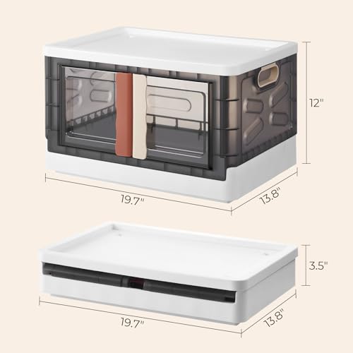 Shoe Storage Box,Plastic Stackable Shoe Organizer for Closet,Space Saving Shoe Storage Boxes,Lockable Sneaker Containers Case Bins with Lids & Wheels,Foldable Shoe Rack for Sneaker Boot (1 Pack)