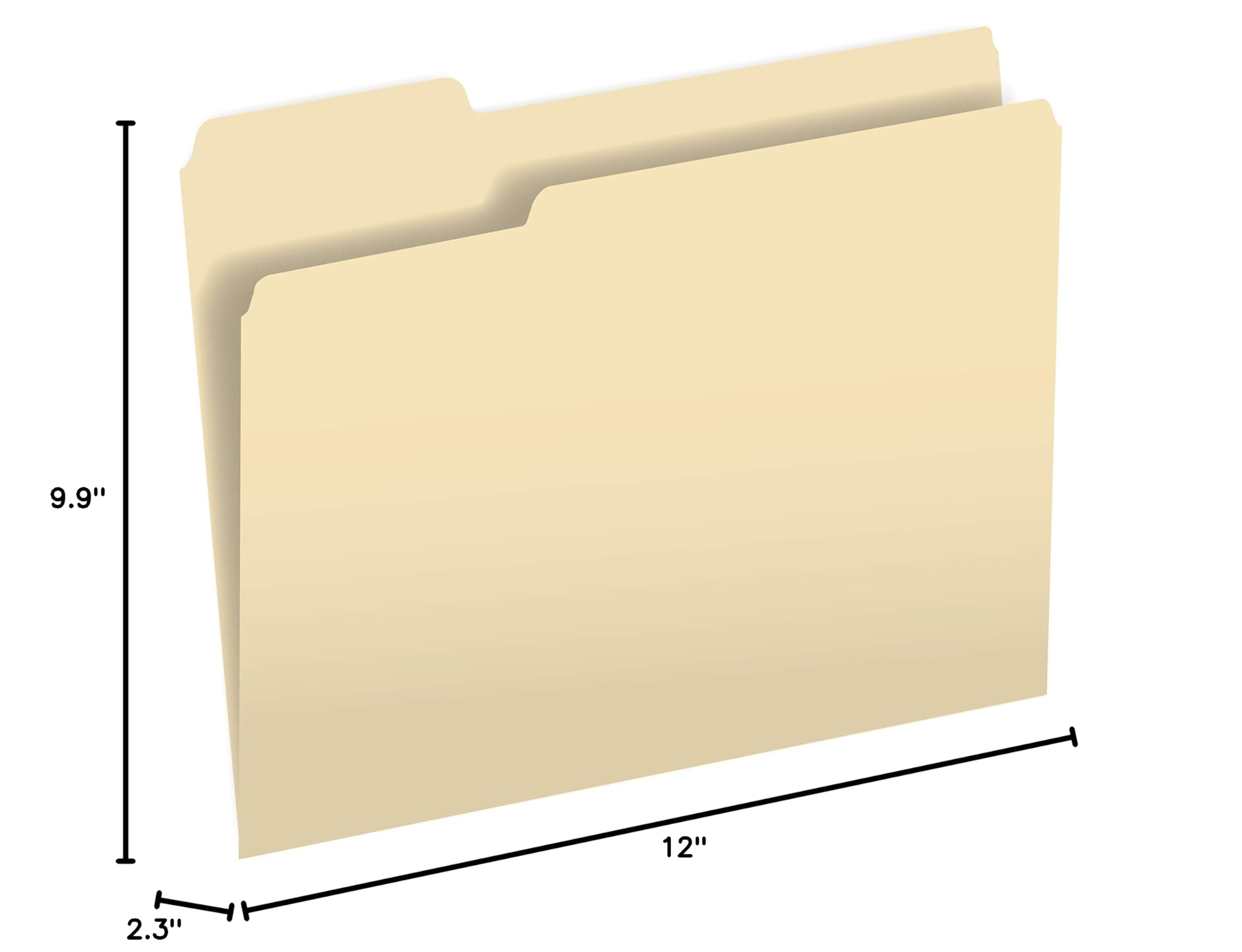 The File King 1/3-Cut Top Tab Manila File Folder - Letter Size | Box of 100 | Made in America | Assorted Tab Positions | 11-Point Fiber | Organize Home & Office Papers