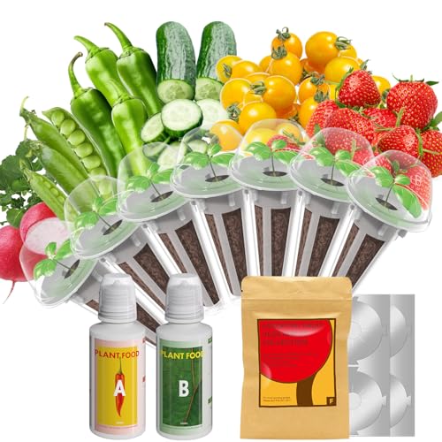 LYKOCLEAN Tomato Seed Pod Kit for AeroGarden Hydroponics Growing System, 350+ Seeds, Include Red Pepper, Green Pepper, Yellow Pepper, Purple Bell Pepper, Cucumber, Red Cherry Tomato, Golden Tomato