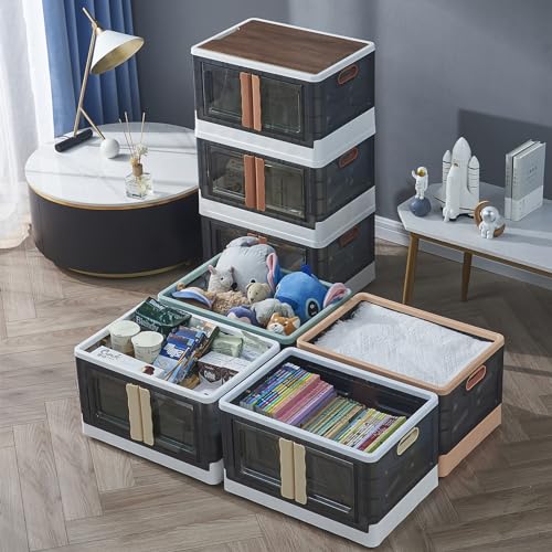 Shoe Storage Box,Plastic Stackable Shoe Organizer for Closet,Space Saving Shoe Storage Boxes,Lockable Sneaker Containers Case Bins with Lids & Wheels,Foldable Shoe Rack for Sneaker Boot (1 Pack)