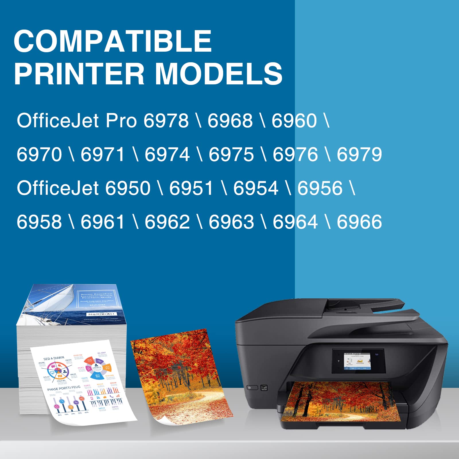 Paeolos 902XL Ink Cartridges Combo Pack, Compatible Ink Cartridges Replacements for HP 902 Ink | 902XL Ink Work with HP OfficeJet Pro 6961 6970 6962 6968 6971 6975 6978, 4 Packs (with Latest Chips)