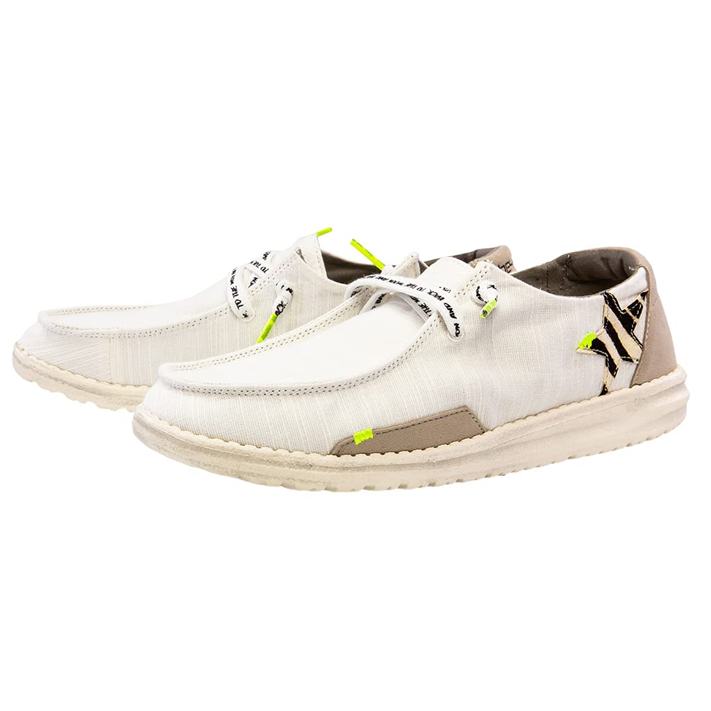 Hey Dude Women's Wendy Star White Size 6 | Women’s Shoes | Women’s Lace Up Loafers | Comfortable & Light-Weight