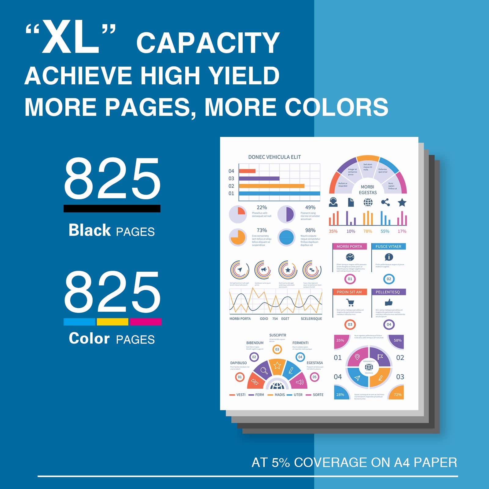 Paeolos 902XL Ink Cartridges Combo Pack, Compatible Ink Cartridges Replacements for HP 902 Ink | 902XL Ink Work with HP OfficeJet Pro 6961 6970 6962 6968 6971 6975 6978, 4 Packs (with Latest Chips)