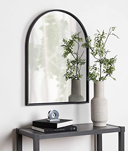Kate and Laurel Valenti Modern Arched Wall Mirror, 24 x 32, Black, Vibrant Decorative Mirror for Wall