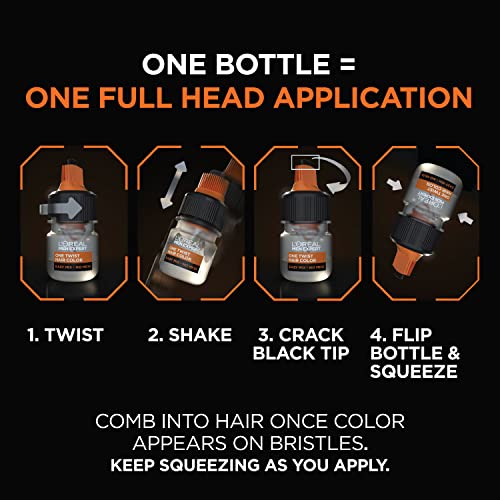 L’Oreal Paris Men Expert One Twist Mess Free Permanent Hair Color, Mens Hair Dye to Cover Grays, Easy No Mix Ammonia Free Application, Dark Blonde 07, 1 Application Kit