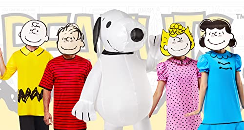 Rubies Women's Peanuts Lucy Costume Dress and Foam Mask, As Shown, Medium for Themed Parties and Halloween