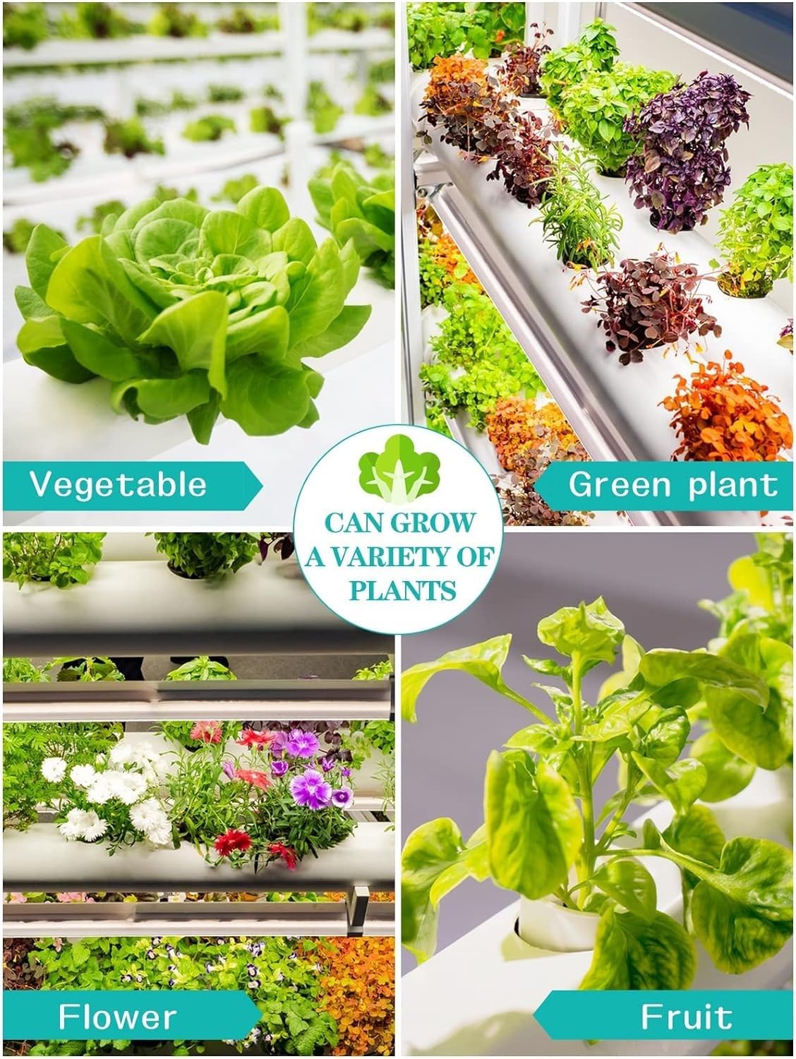 Hydroponic Grow Kit Hydroponics Growing System 4 Layers 72 Plant Sites Food-Grade Pipes Hydroponic Planting Equipment with Water Pump