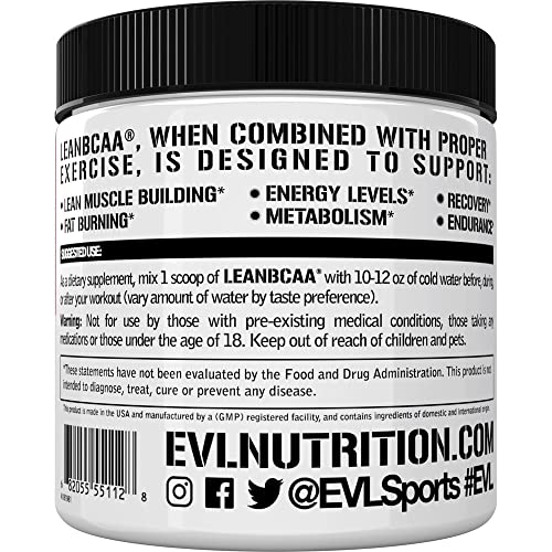 Evlution EVL LeanBCAA, BCAA’s, CLA and L-Carnitine, Stimulant-Free, Recover and Burn Fat, Sugar and Gluten Free, 30 Servings (Fruit Punch)