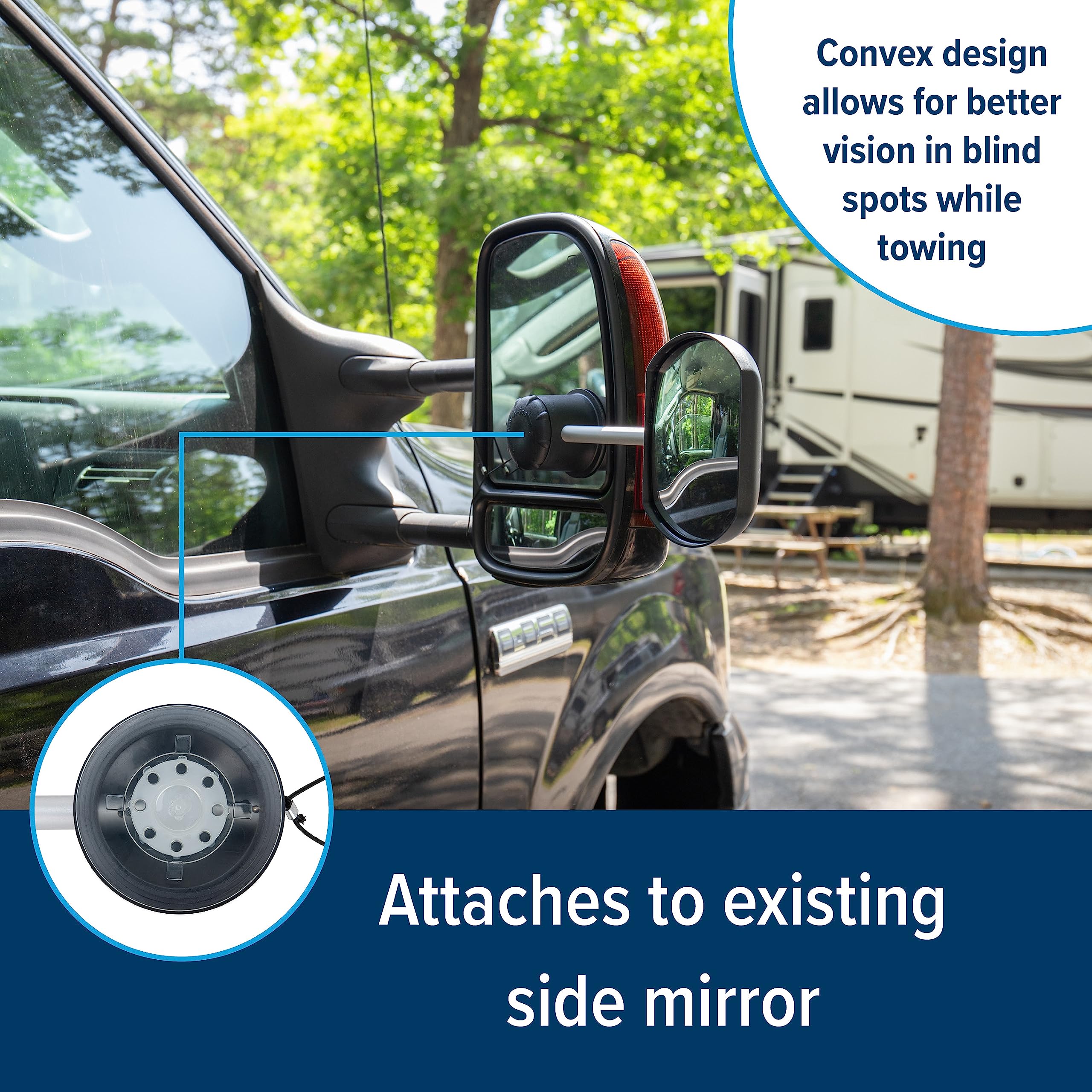 Camco 25668 Convex Tow-N-See Mirror - Passenger Side