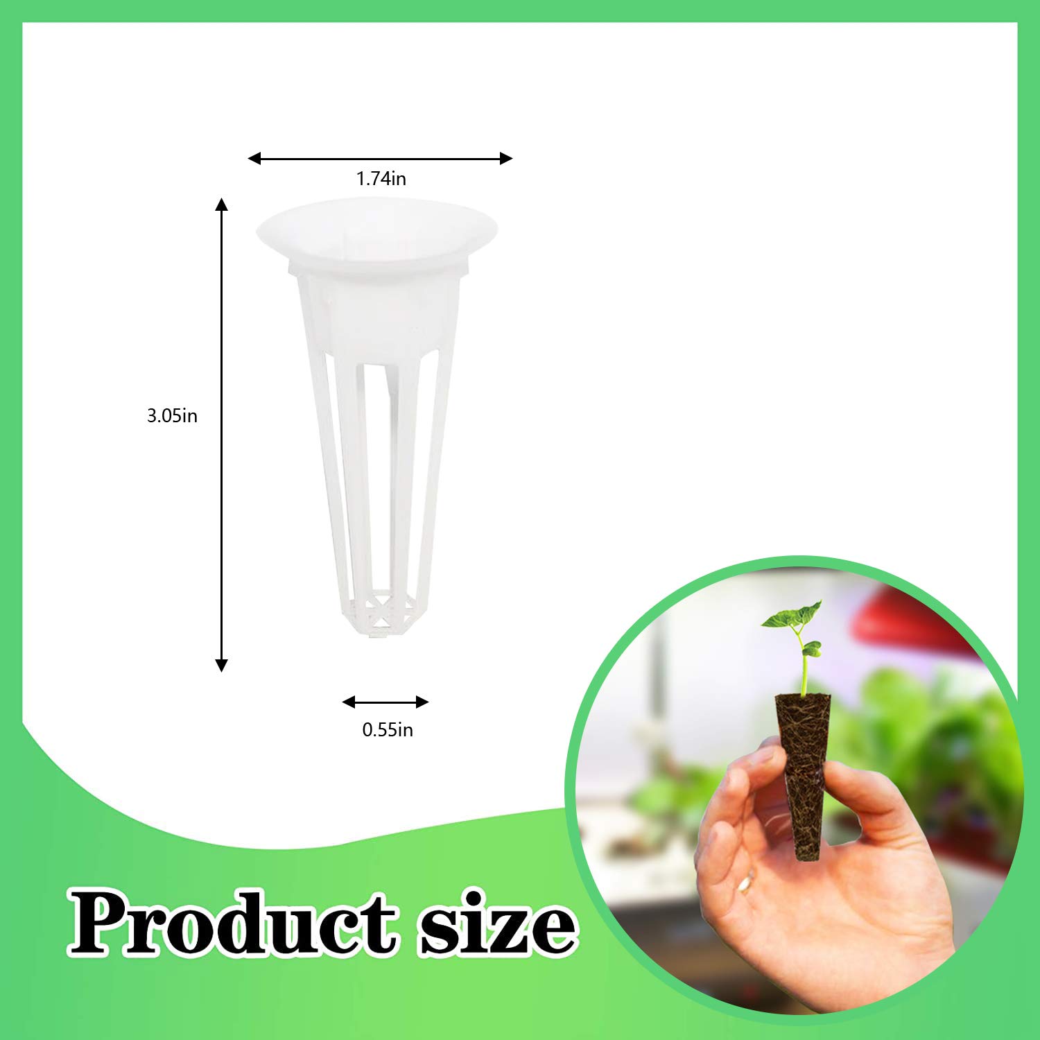 50 Pack Grow Baskets for Hydroponic Growing System, Seed pods Basket Compatible with aero Garden Grow Sponge Starter pods